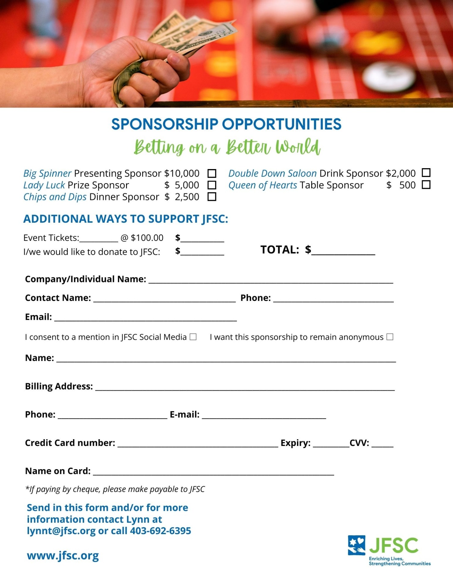 Jewish Family Service Calgary | Sponsorship Package